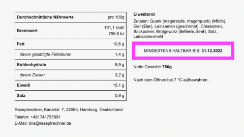 Mindesthaltbarkeitsdatum