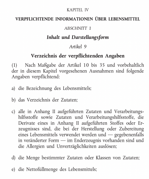 Allergenkennzeichnung | Restaurant