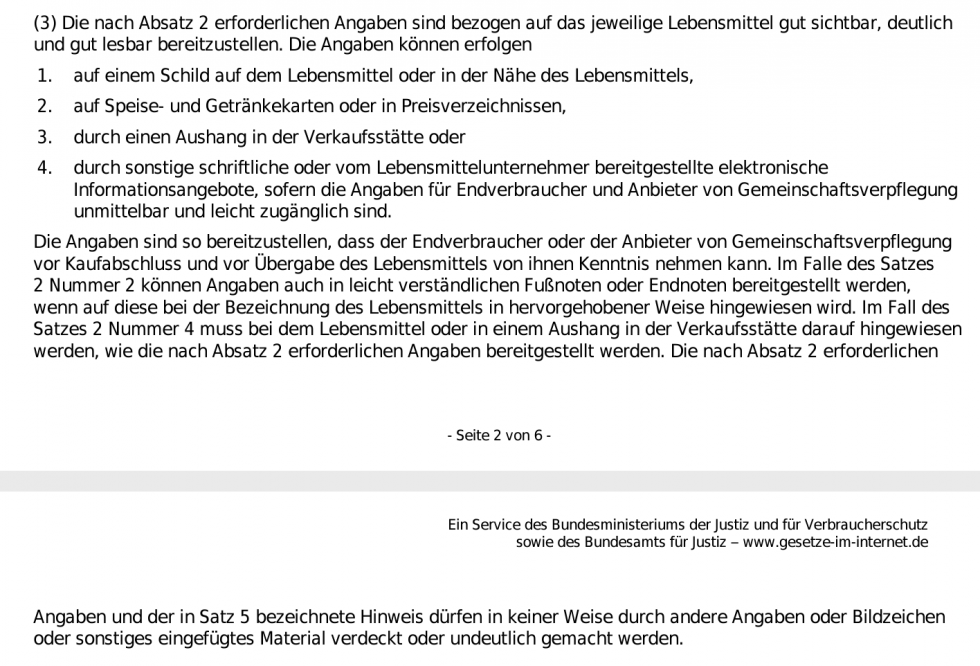 Allergenkennzeichnung | Restaurant