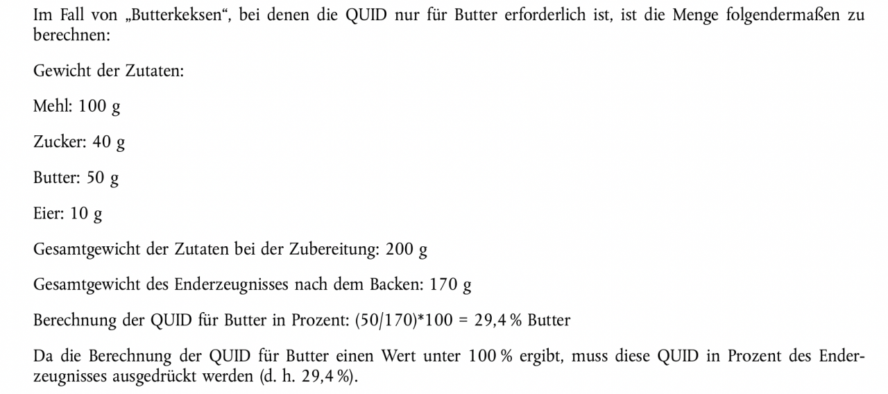 QUID Verordnung & Leitfaden | Lebensmittel