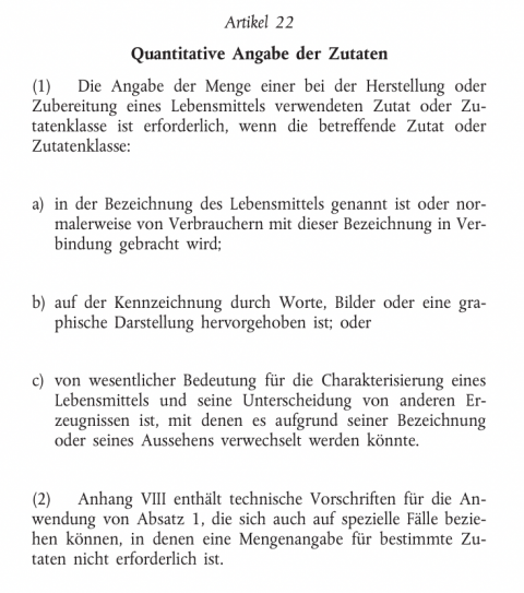 QUID Kennzeichnung LMIV Archive