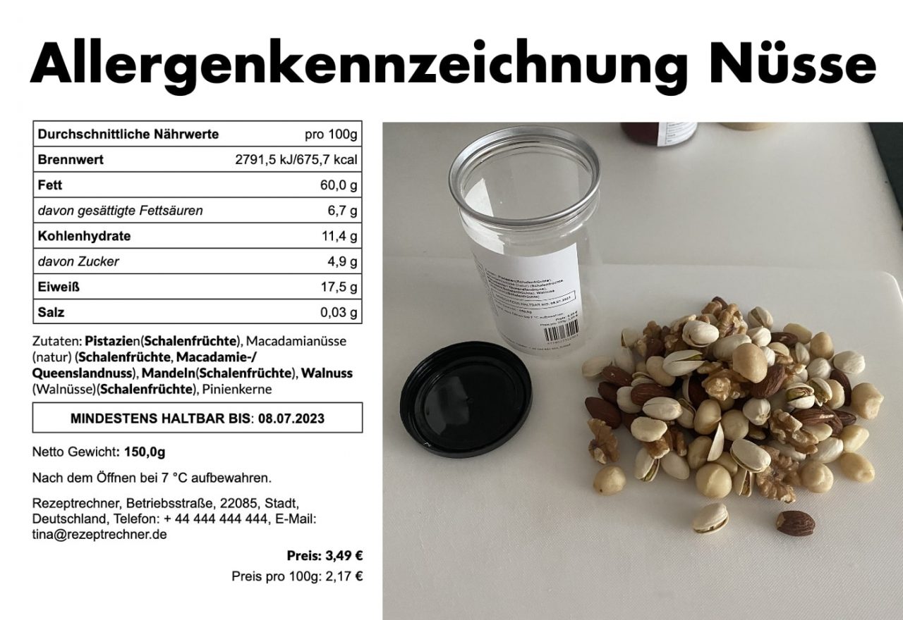 Allergene Nüsse Kennzeichnung Archive