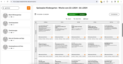 Speiseplan erstellen für Kindergarten | Software für kleine Betriebe