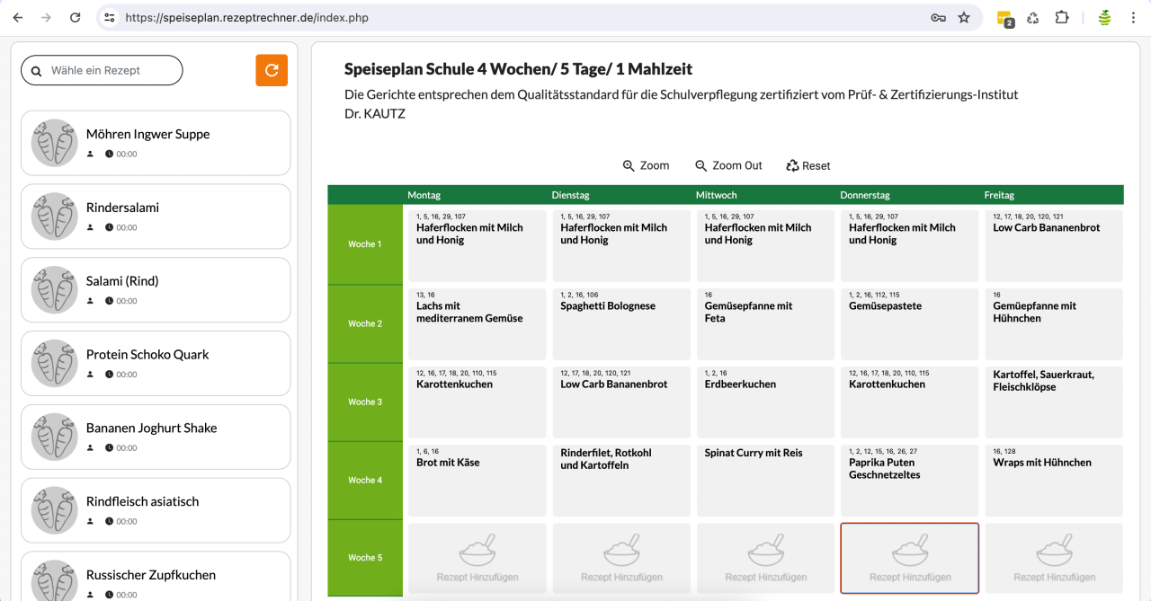 Vorlage Essensplaner online - So einfach funktioniert's:
