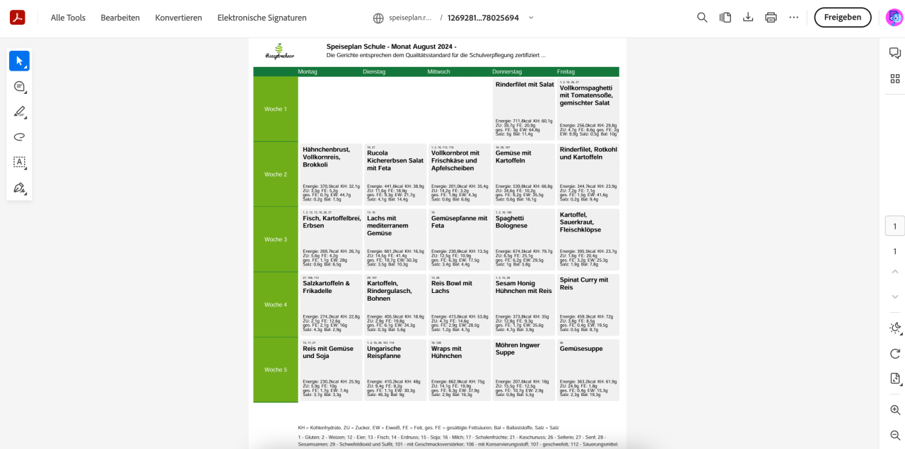 Monatsplan Essen Vorlage erstellen | Schritt für Schritt Anleitung